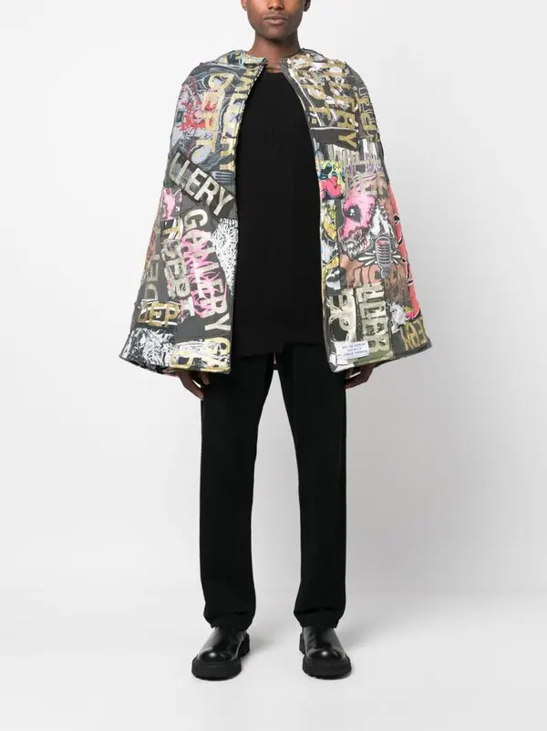 GALLERY DEPT. Logo-patchwork Cotton Cape