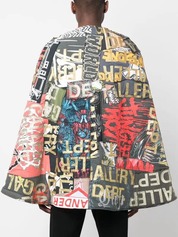 GALLERY DEPT. Logo-patchwork Cotton Cape