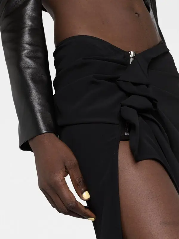Rick Owens Ruffle-trim Draped Maxi Skirt - Black