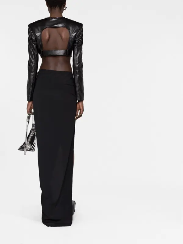 Rick Owens Ruffle-trim Draped Maxi Skirt - Black