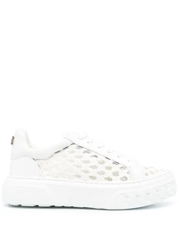 Casadei Cut-out Low-top Leather Sneakers