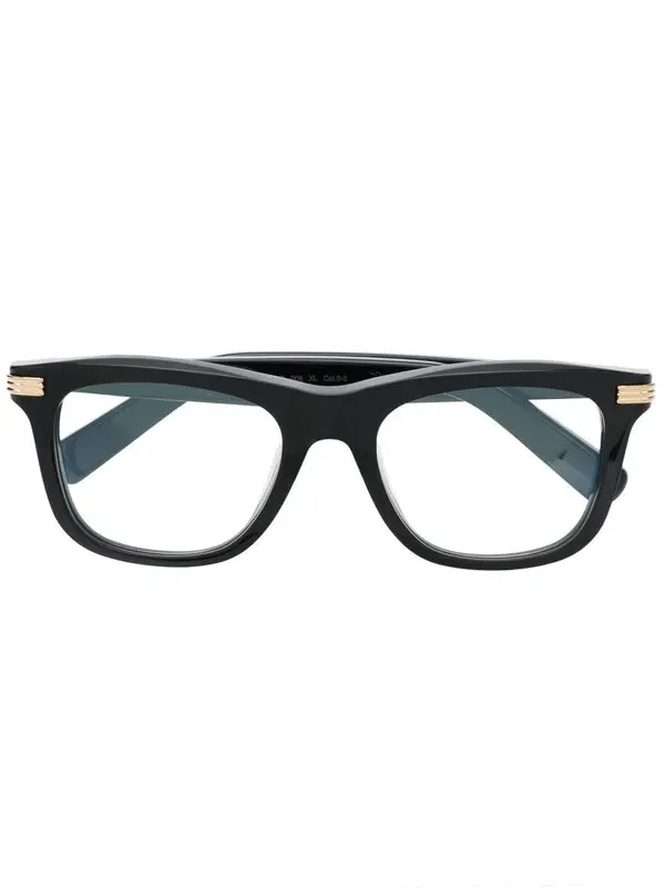 CARTIER Engraved Square-frame Glasses - Black