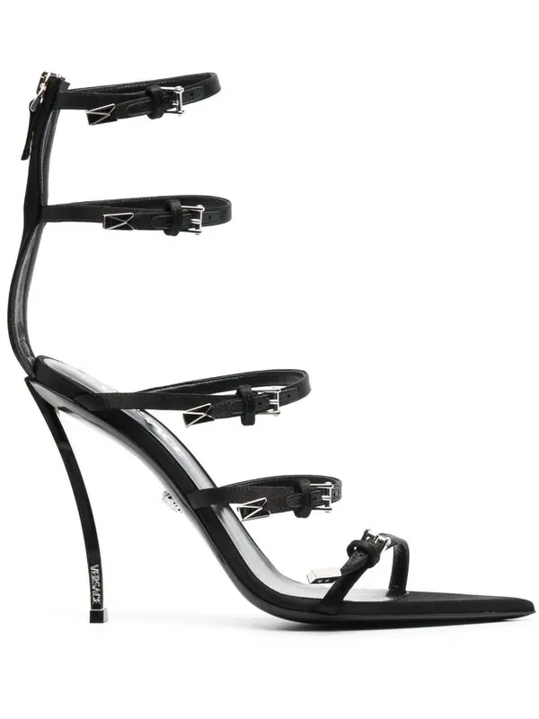 Versace Pin-point 120mm Sandals - Black
