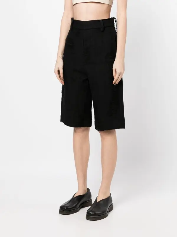 UMA WANG Distressed-finish Knee-length Shorts