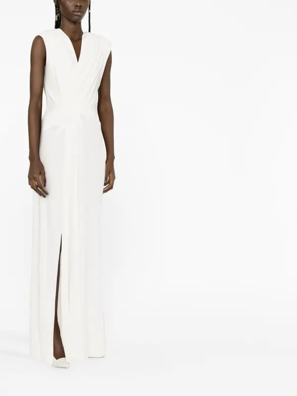 Alberta Ferretti Draped V-neck Maxi Dress