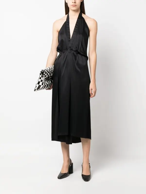 MAISON MARGIELA Satin Halterneck Midi Dress