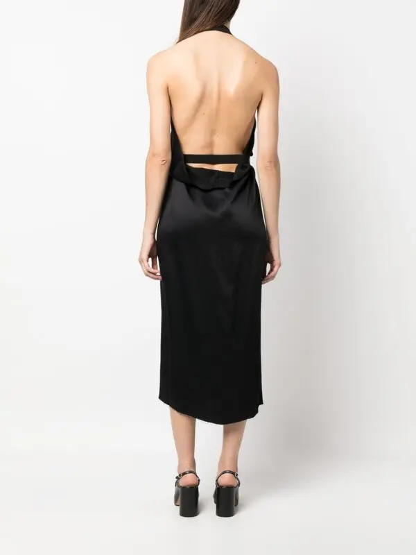 MAISON MARGIELA Satin Halterneck Midi Dress