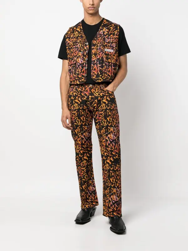 PALMER Abstract-print Straight-leg Trousers