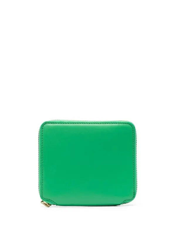 Comme Des Garçons Leather Zipped Wallet - Green