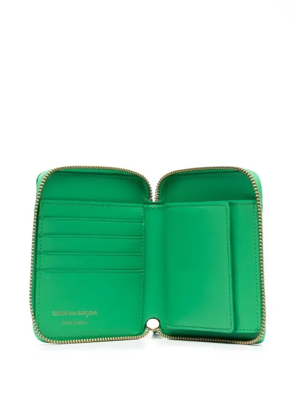 Comme Des Garçons Leather Zipped Wallet - Green