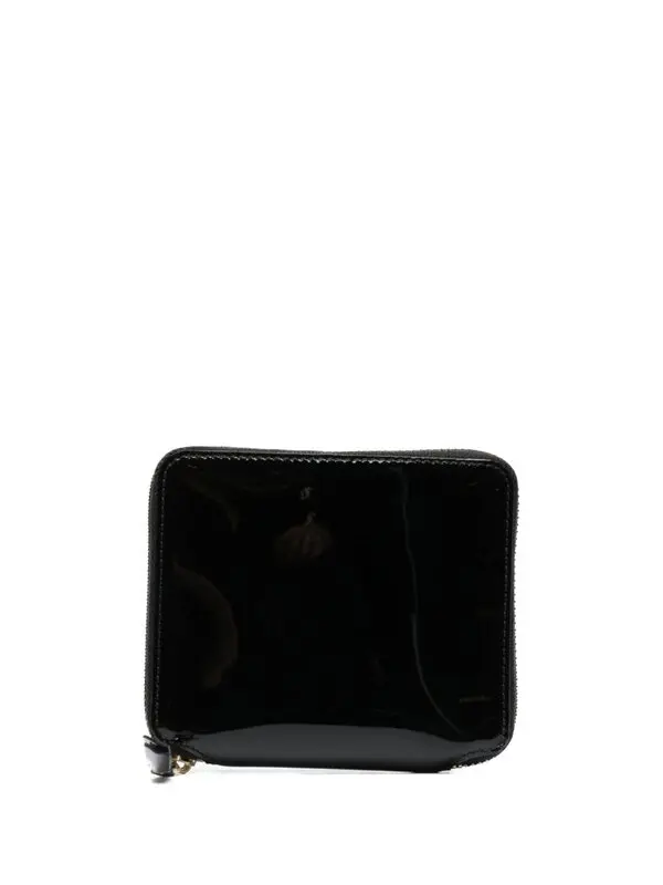 Comme Des Garçons Patent Leather Zipped Wallet - Black