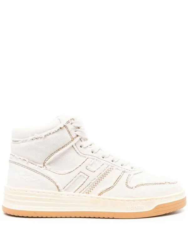 Hogan Contrast-stitch High-top Sneakers