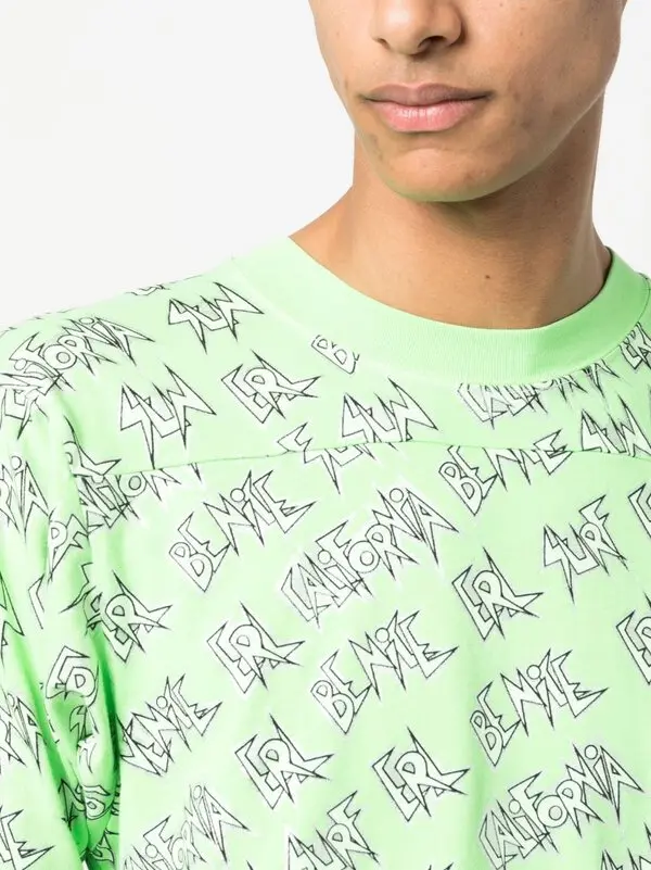 ERL Logo-print Long-sleeved T-shirt - Green