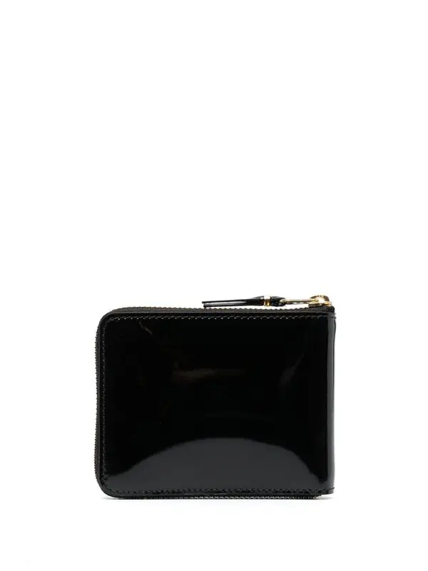 Comme Des Garçons Patent Leather Zipped Wallet - Black