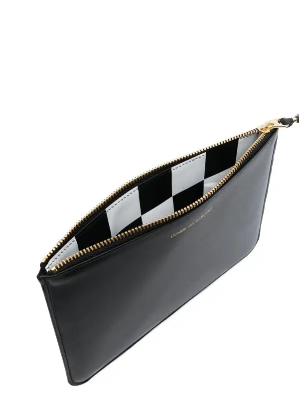 Comme Des Garçons Engraved-logo Leather Wallet - Black