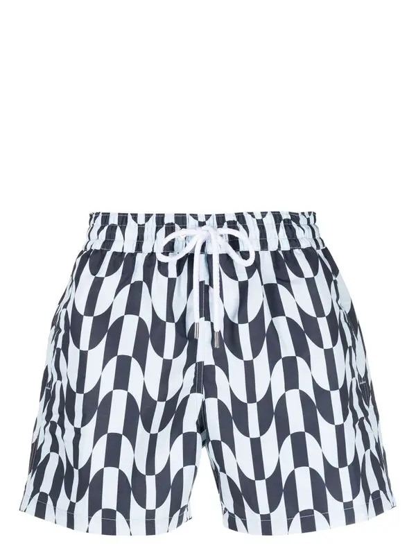 Frescobol Carioca Abstract-print Swim Shorts - Blue