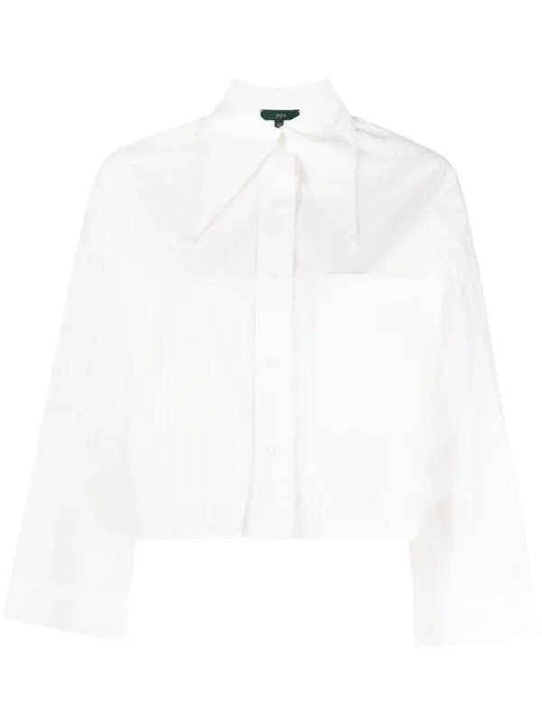 MAISON JEJIA Cropped Striped Shirt
