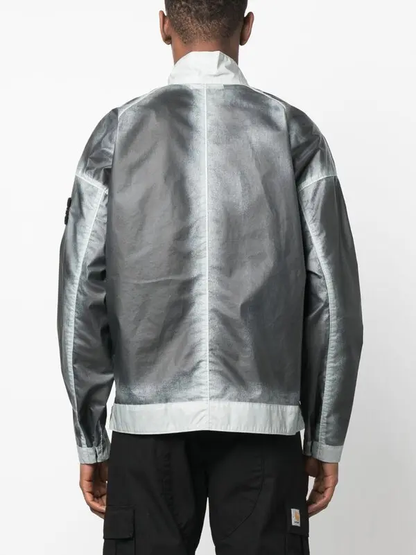 Stone Island Mussola Gommata-tc Hand-sprayed Windbreaker - Grey