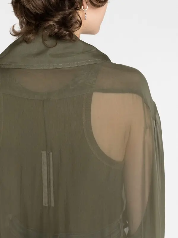 Rick Owens Sheer Silk Trench Coat