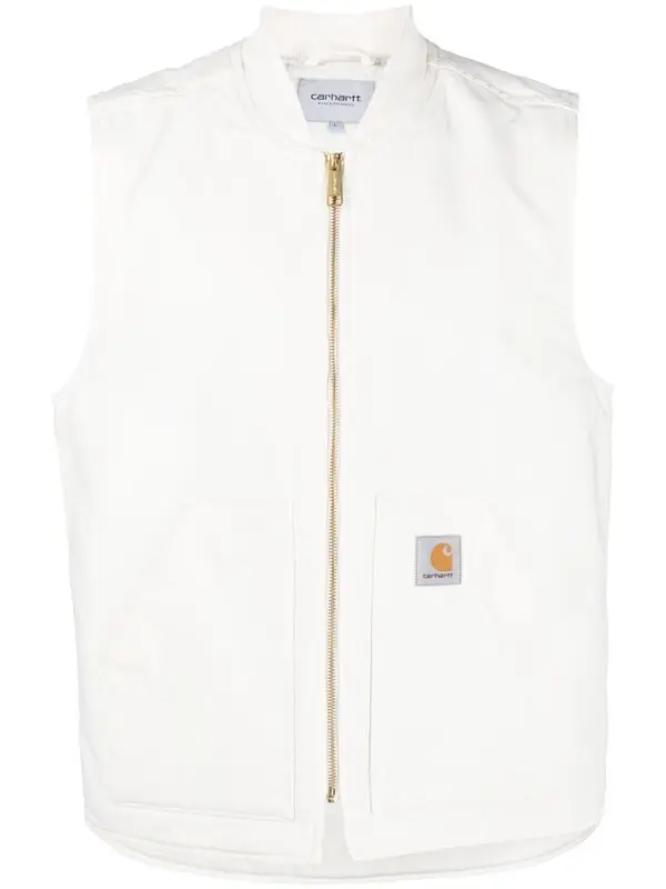 Carhartt Work In Progress Logo-patch Organic Cotton Gilet - White