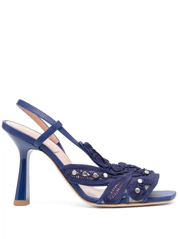Alberta Ferretti 100mm Stud-embellished Slingback Sandals