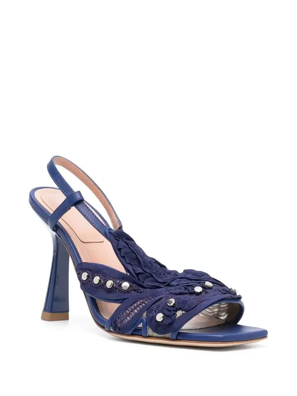Alberta Ferretti 100mm Stud-embellished Slingback Sandals