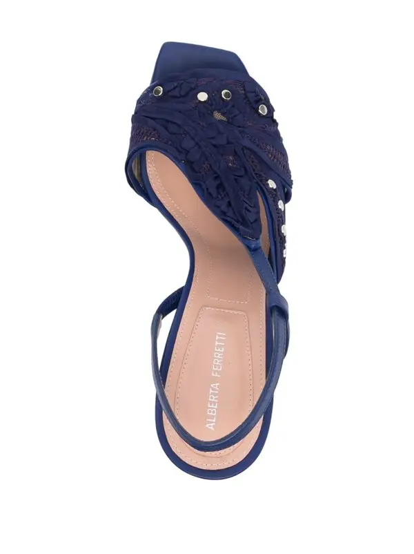 Alberta Ferretti 100mm Stud-embellished Slingback Sandals
