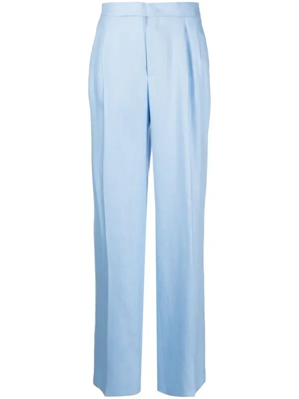 Tagliatore High-waisted Pleated Trousers - Blue