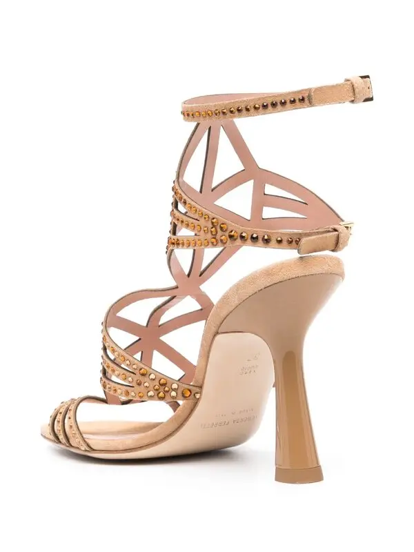 Alberta Ferretti 105mm Metallic Embellished Sandals