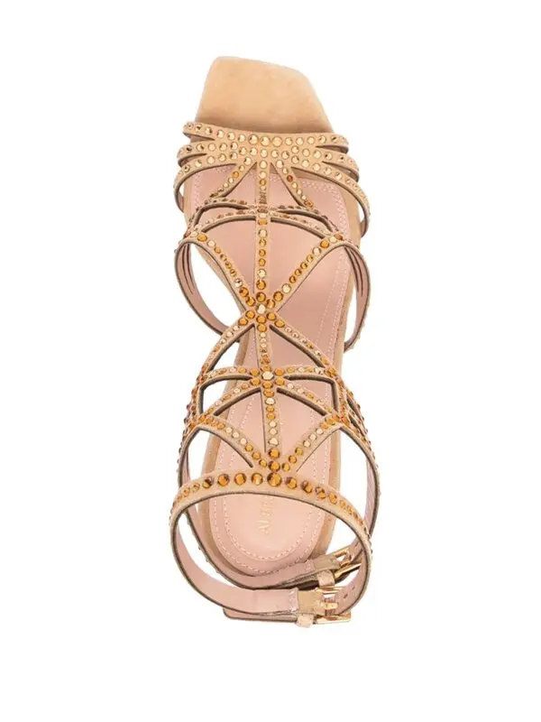 Alberta Ferretti 105mm Metallic Embellished Sandals