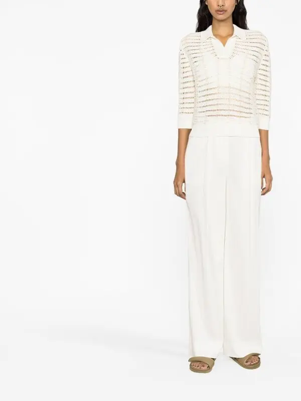 Lorena Antoniazzi Three-quarter Knitted Polo Shirt