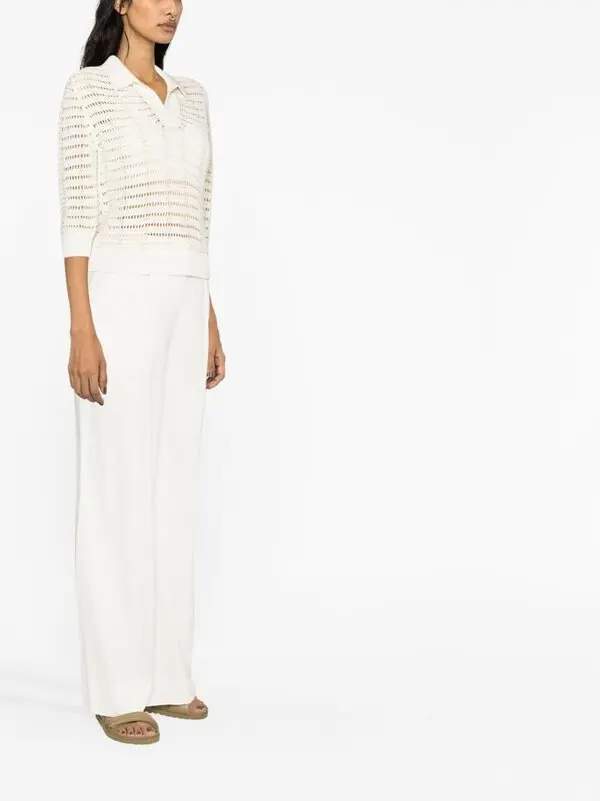 Lorena Antoniazzi Three-quarter Knitted Polo Shirt