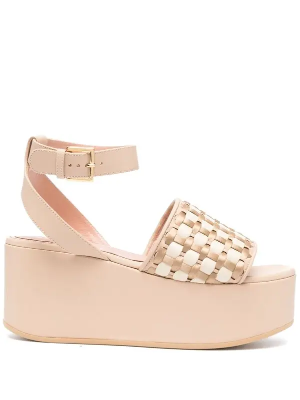 Alberta Ferretti Woven Wedge Platform Sandals