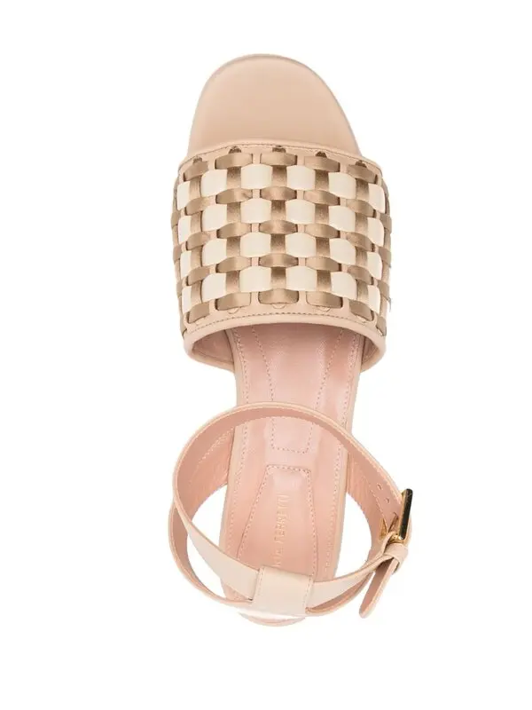 Alberta Ferretti Woven Wedge Platform Sandals