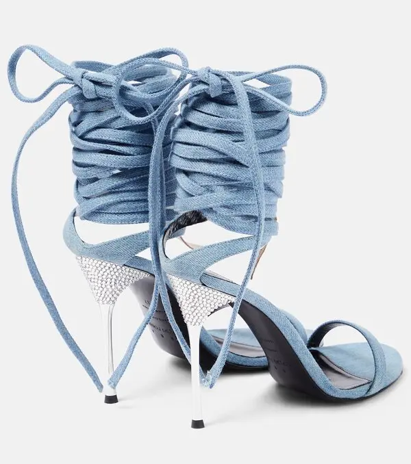 AREA X Sergio Rossi Marquise Denim Sandals