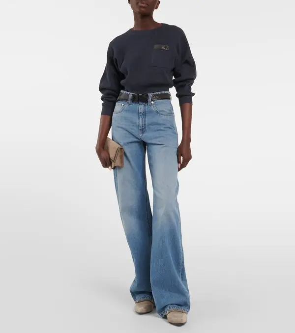 Brunello Cucinelli Cropped Ribbed Knit Cotton Sweater