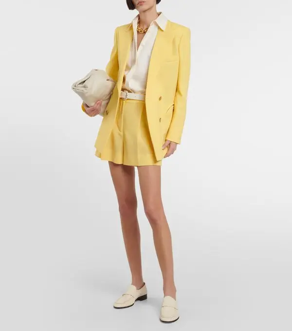 BLAZÉ MILANO Selle Virgin Wool Shorts - Yellow