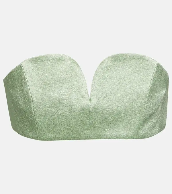BLAZÉ MILANO Clyde Satin Bandeau Bra - Green