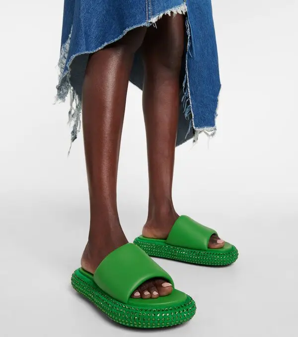 JW Anderson Embellished Leather Slides