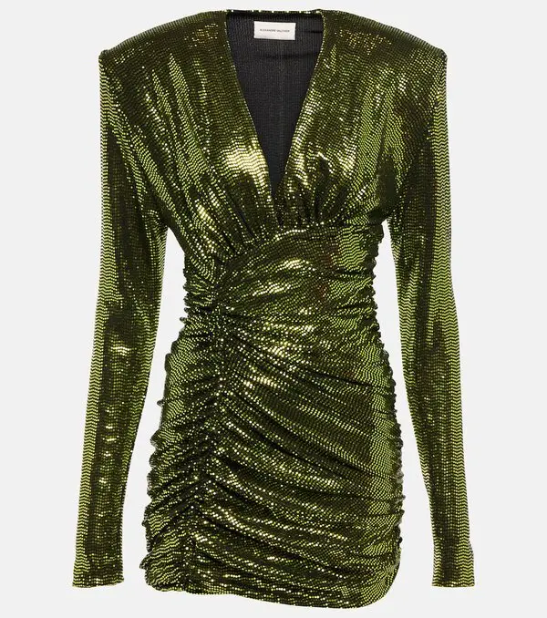 slim fit dress slacks The Attico Sequin Insert Dress Green main image 0