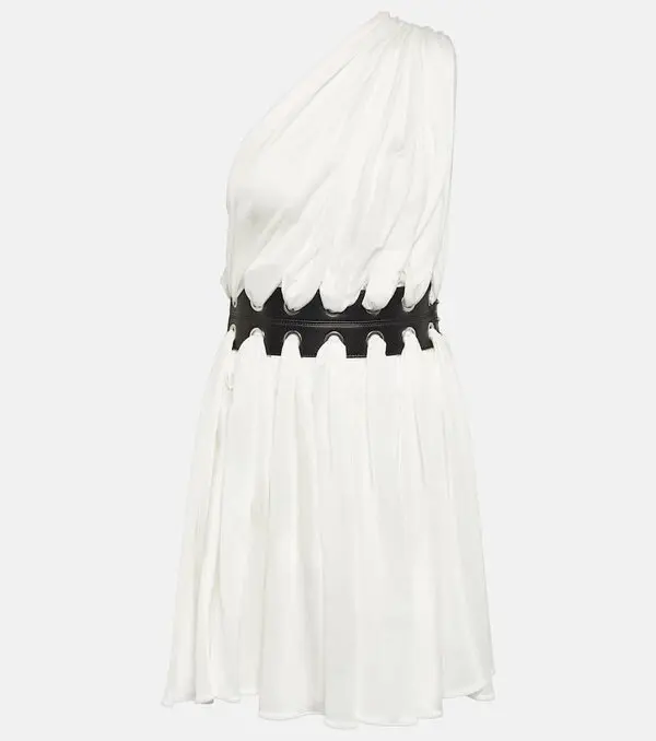 AZZEDINE ALAIA Alaïa Leather-trimmed Minidress