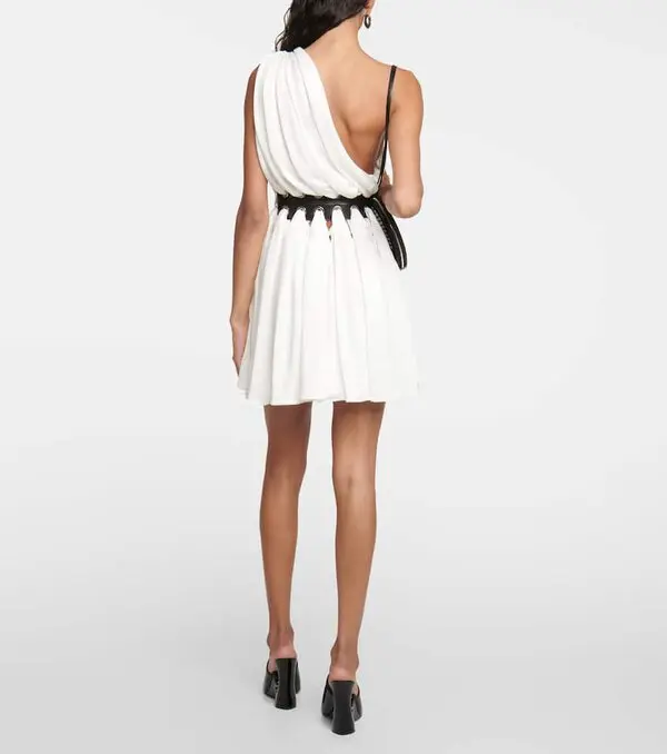 AZZEDINE ALAIA Alaïa Leather-trimmed Minidress