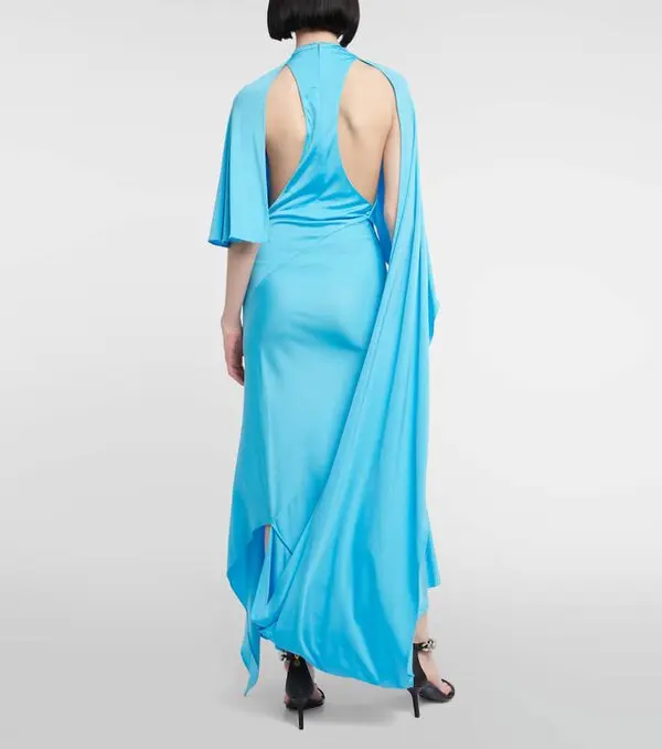 draped asymmetric maxi dress Ayeshya Slinky Asymmetric Maxi Dress - Sage main image 1