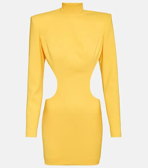 MONOT Mônot Cutout Crêpe Minidress - Yellow