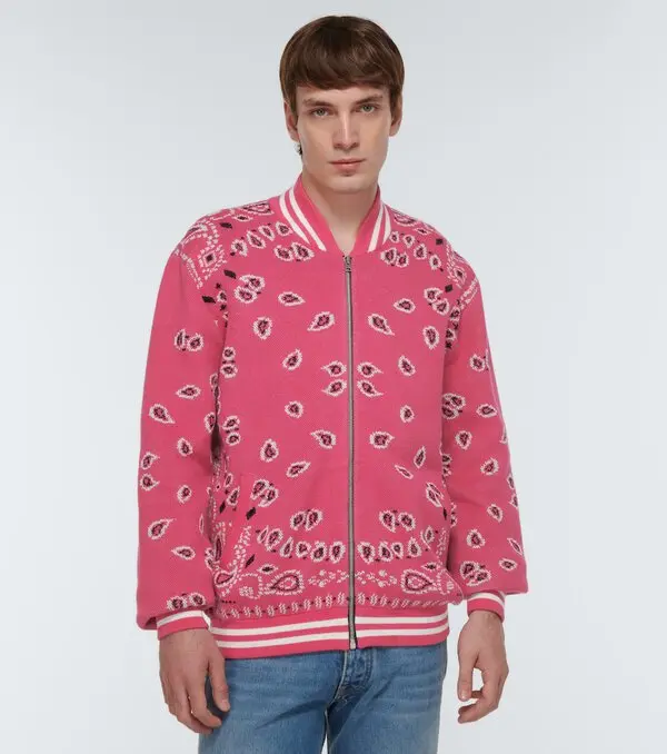 Alanui Bandana Jacquard Bomber Jacket - Pink