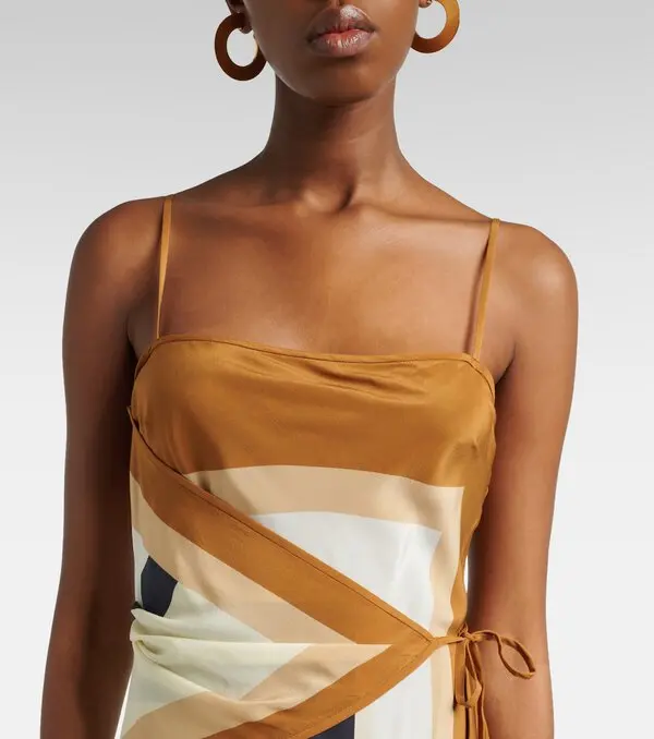SIR. Printed Silk Maxi Dress