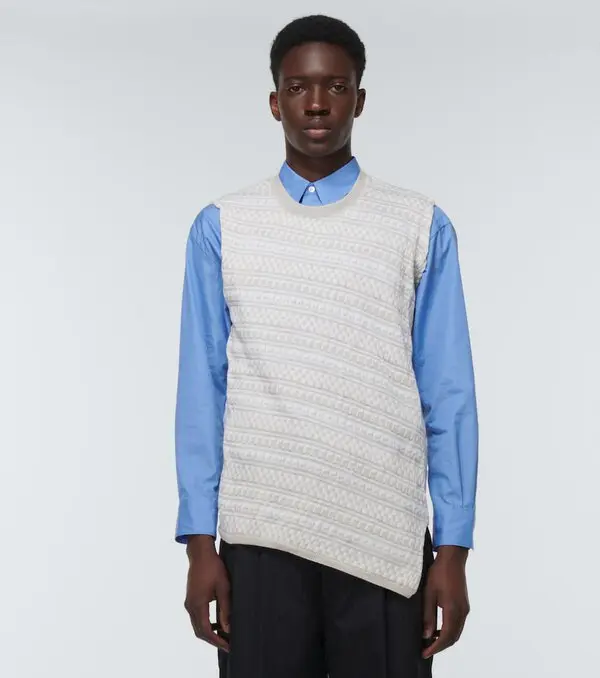 Comme Des Garçons Intarsia-knit Wool Sweater Vest