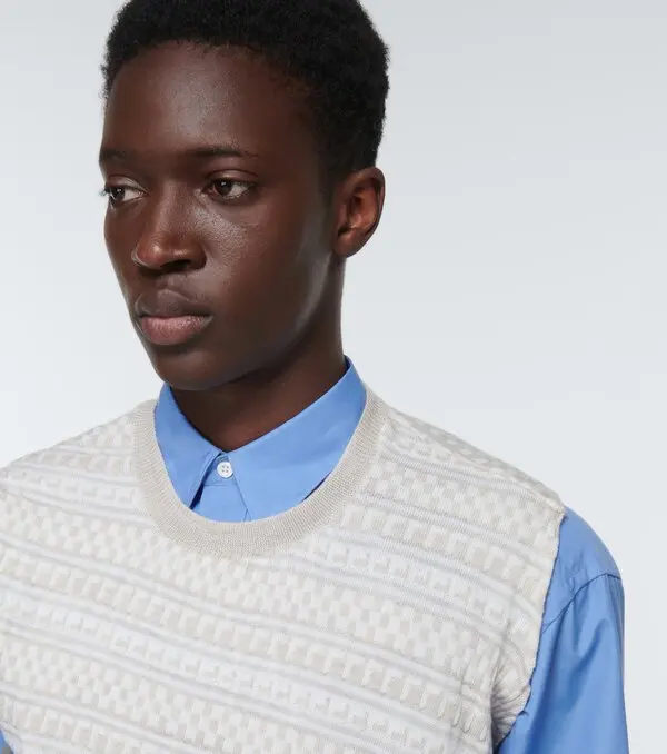 Comme Des Garçons Intarsia-knit Wool Sweater Vest