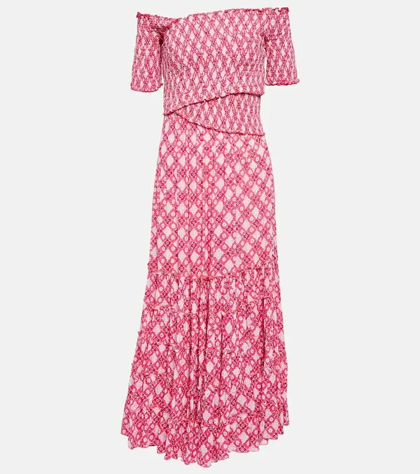 Poupette St Barth Soledad Printed Midi Dress - Pink