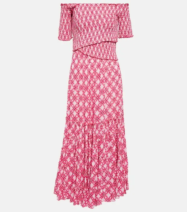 Poupette St Barth Soledad Printed Midi Dress - Pink